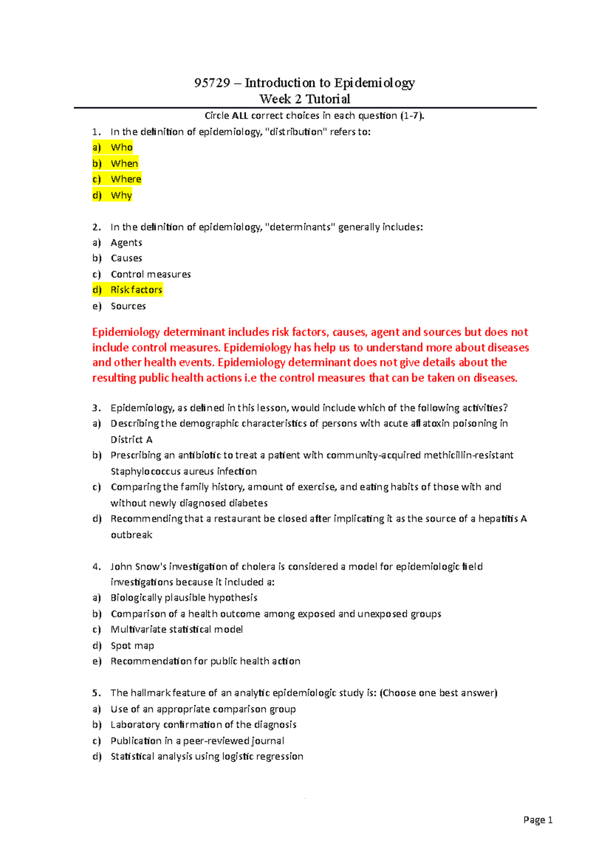 Week 2 Activity - Questions to prepare before tutorial in week two ...
