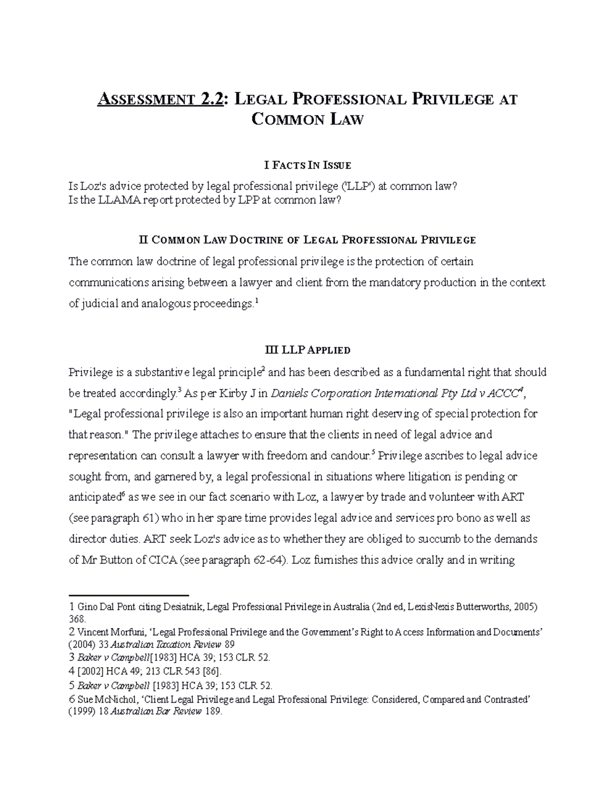 Lawyers Ethics Professional Responsibilities AST2 - A SSESSMENT 2 ...