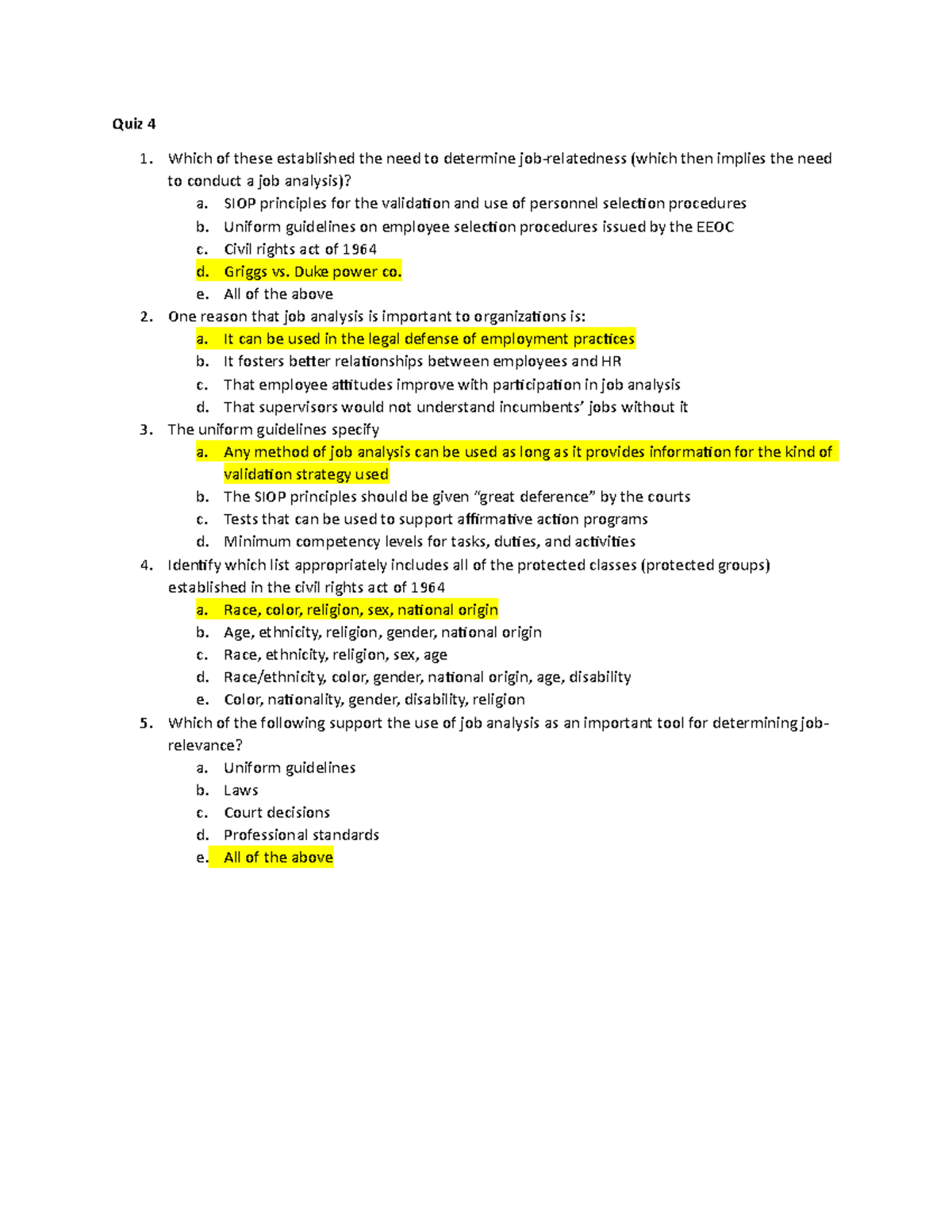 Quiz 4 - In-class quiz - Quiz 4 Which of these established the need to ...