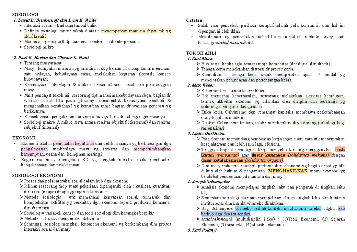 Pendahuluan Sosiologi Ekonomi - SOSIOLOGI David B. Brinkerhoft dan Lynn ...