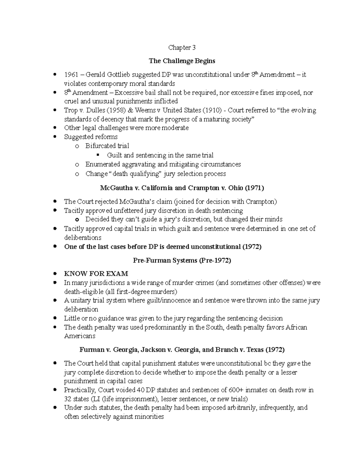 CRIM422-Chapter 3Notes - Chapter 3 The Challenge Begins 1961 – Gerald ...