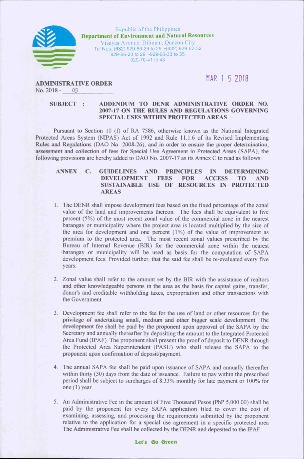 Dao-2018-05 Designation OF THE Lower Amburayan River System Water ...