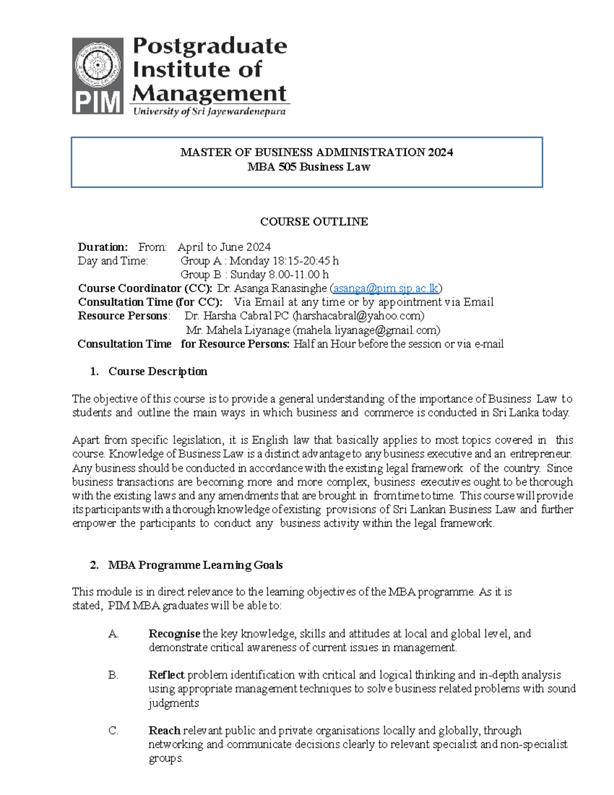 MBA 2024 MBA505-MBA2024 2024 2 Final Outline - MASTER OF BUSINESS ...