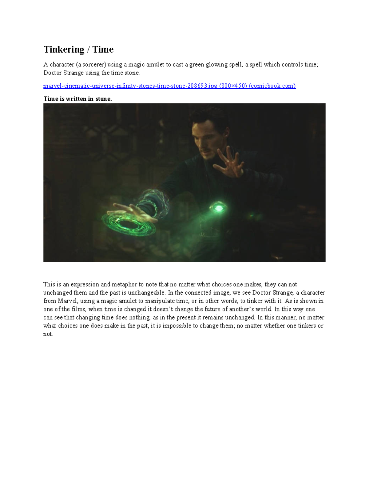 This Means That - Intro to media - Tinkering / Time A character (a ...