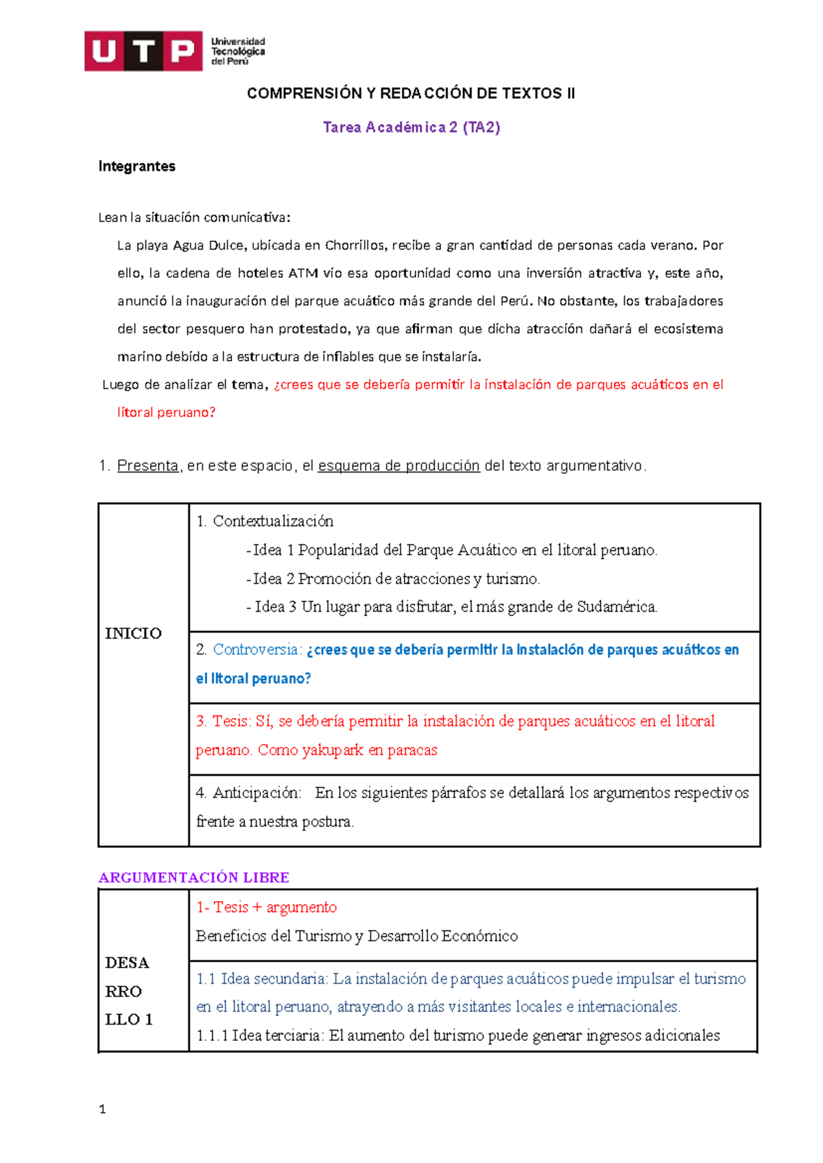 Semana 12 - texto argumentativo TA2 Version Final - COMPRENSIÓN Y REDACCIÓN DE TEXTOS II Tarea ...