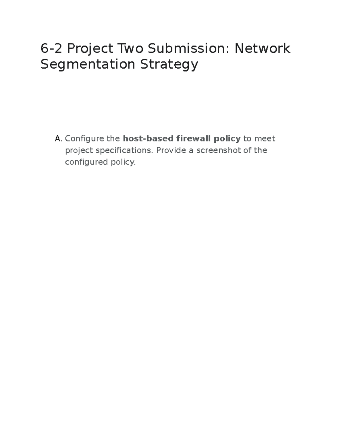 6 2 Project two submission Network segmentation strategy - 6-2 Project Two Submission: Network ...