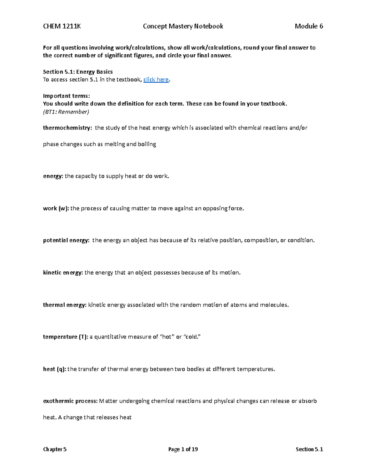 Module 6 Concept Mastery Notebook - CHEM 1211K Concept Mastery Notebook ...