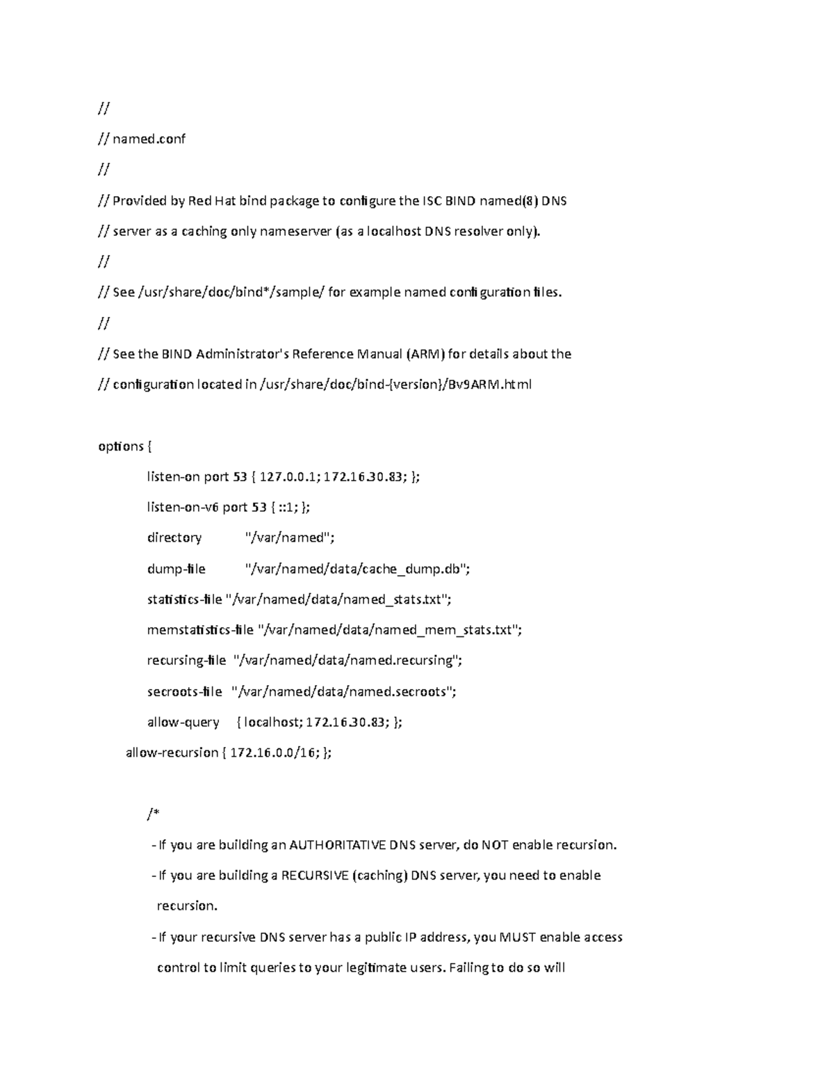 Lab 6 Named - // // named // // Provided by Red Hat bind package to ...