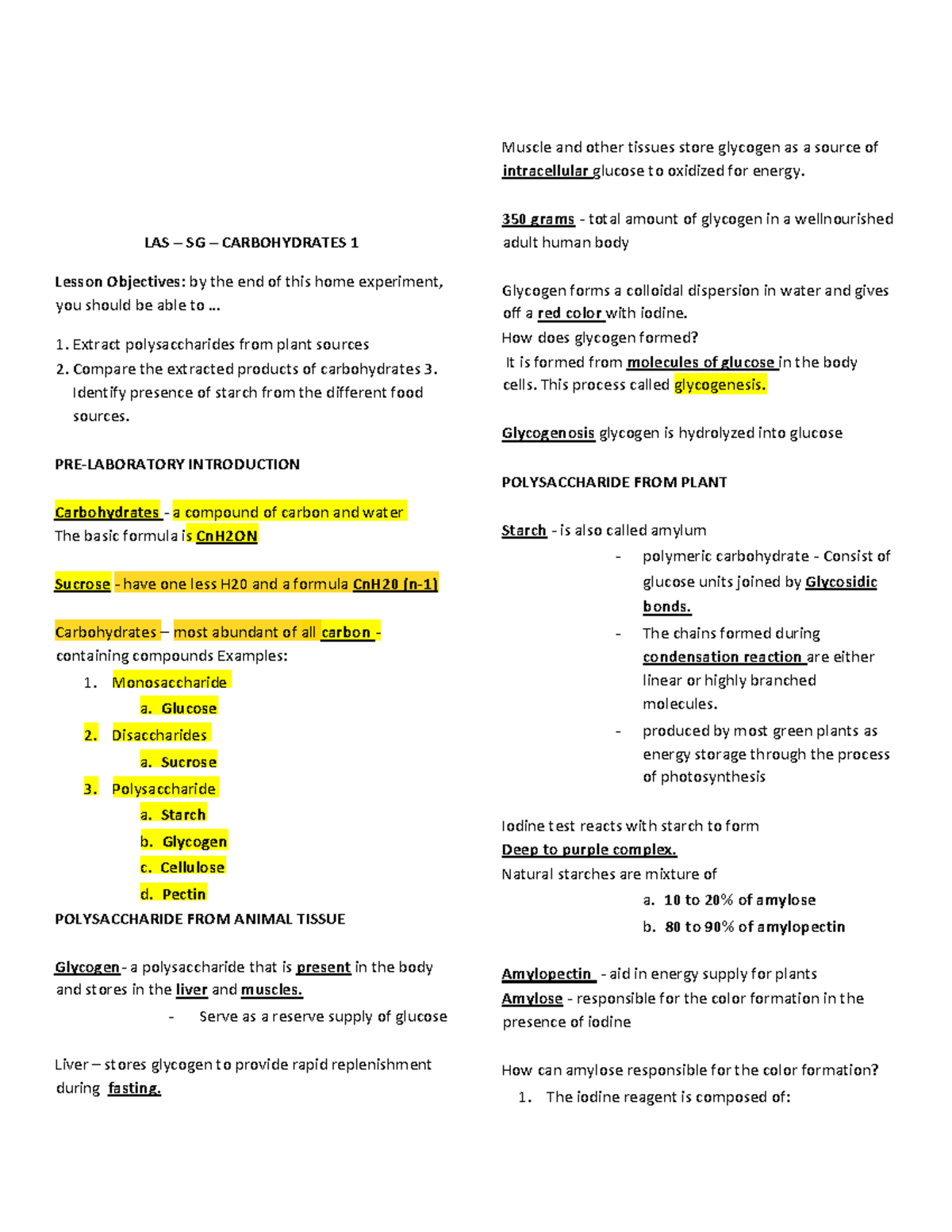 BIO CHEM LAB, Notes - noted - Name: Erica Marie H. Fabrigas Section: A ...