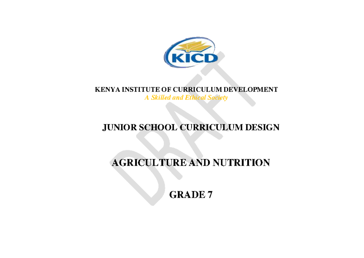 Grade.7 - KENYA INSTITUTE OF CURRICULUM DEVELOPMENT A Skilled and ...