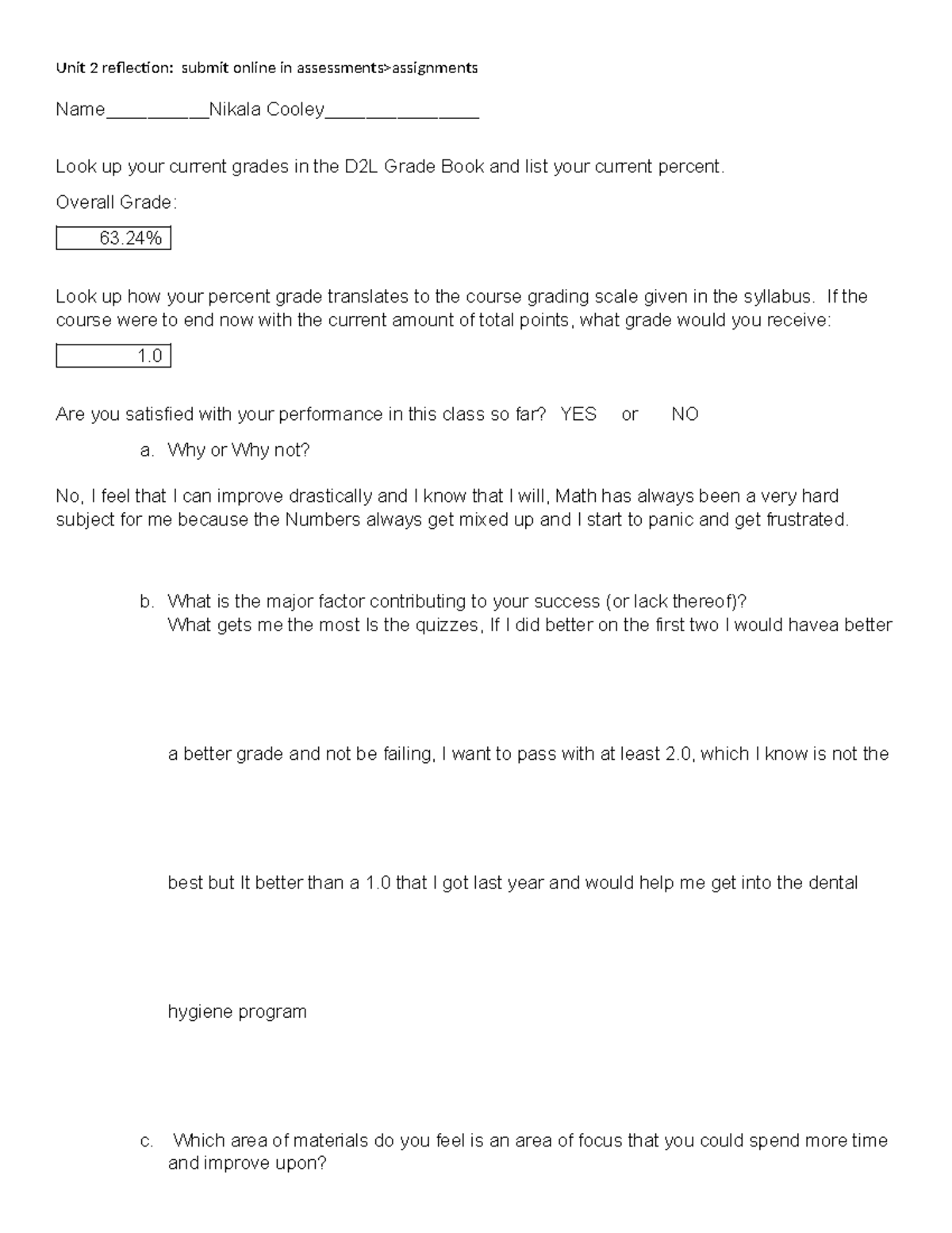 Unit 2 reflection assignment online (1) - Unit 2 reflection: submit ...