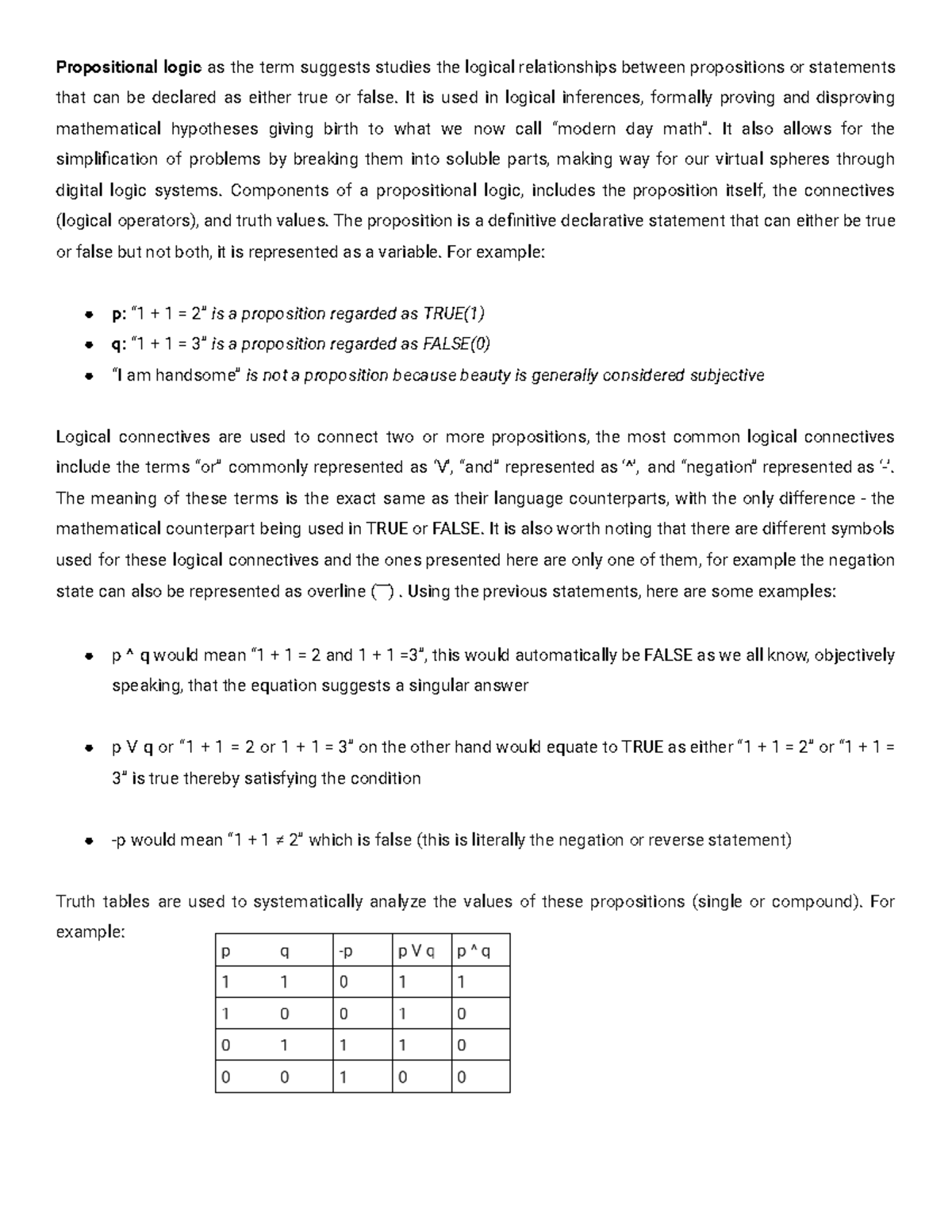 Definition OF Propositional Logics - Propositional logic as the term ...