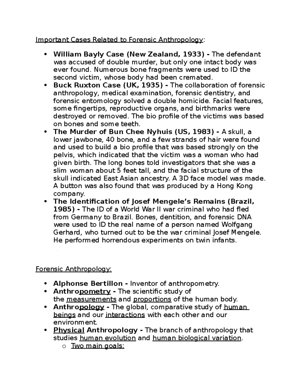 FS 120 Lect. 10 Notes - Important Cases Related to Forensic ...