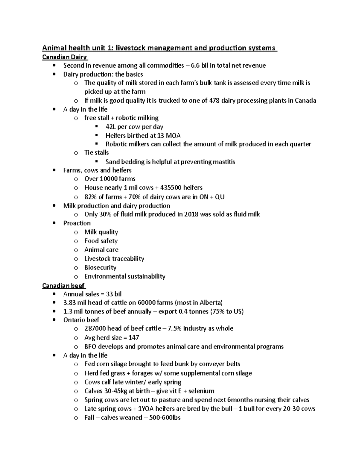 Animal health unit 1 - Lecture notes 1 - Animal health unit 1 ...