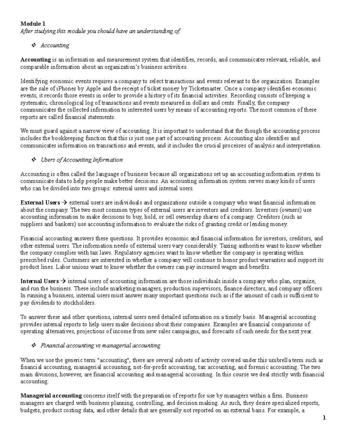 Module 1 - Lecture notes 1 - After studying this module you should have ...