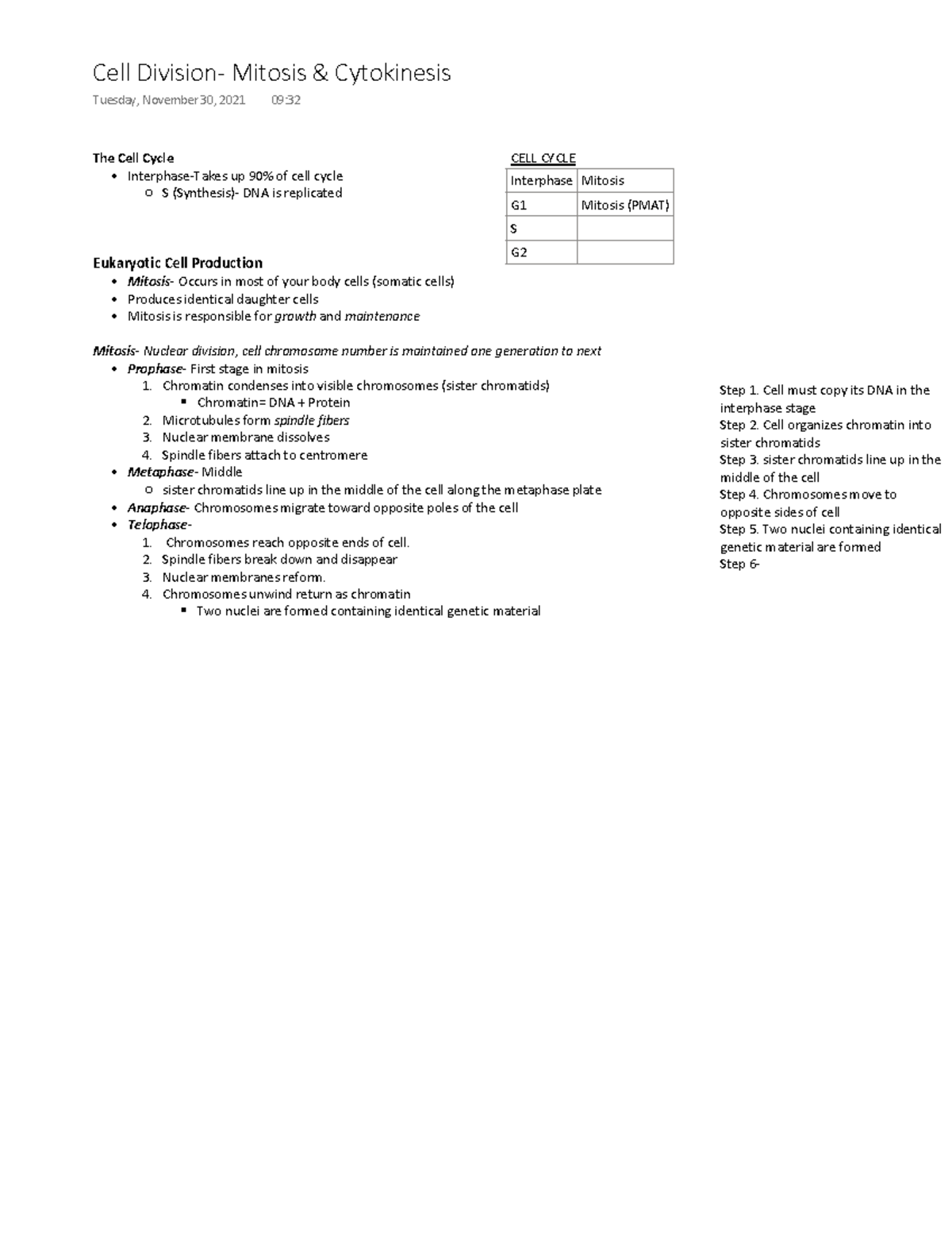 Biology Cell Division - dŚĞ Ğůů LJĐůĞ /ŶƚĞƌƉŚĂƐĞͲdĂŬĞƐ ƵƉ εϬй ŽĨ ĐĞůů ...
