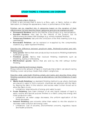 Study Theme 7 - TKS Exam Prep - STUDY THEME 7: SPECIAL-PURPOSE FINISHES ...