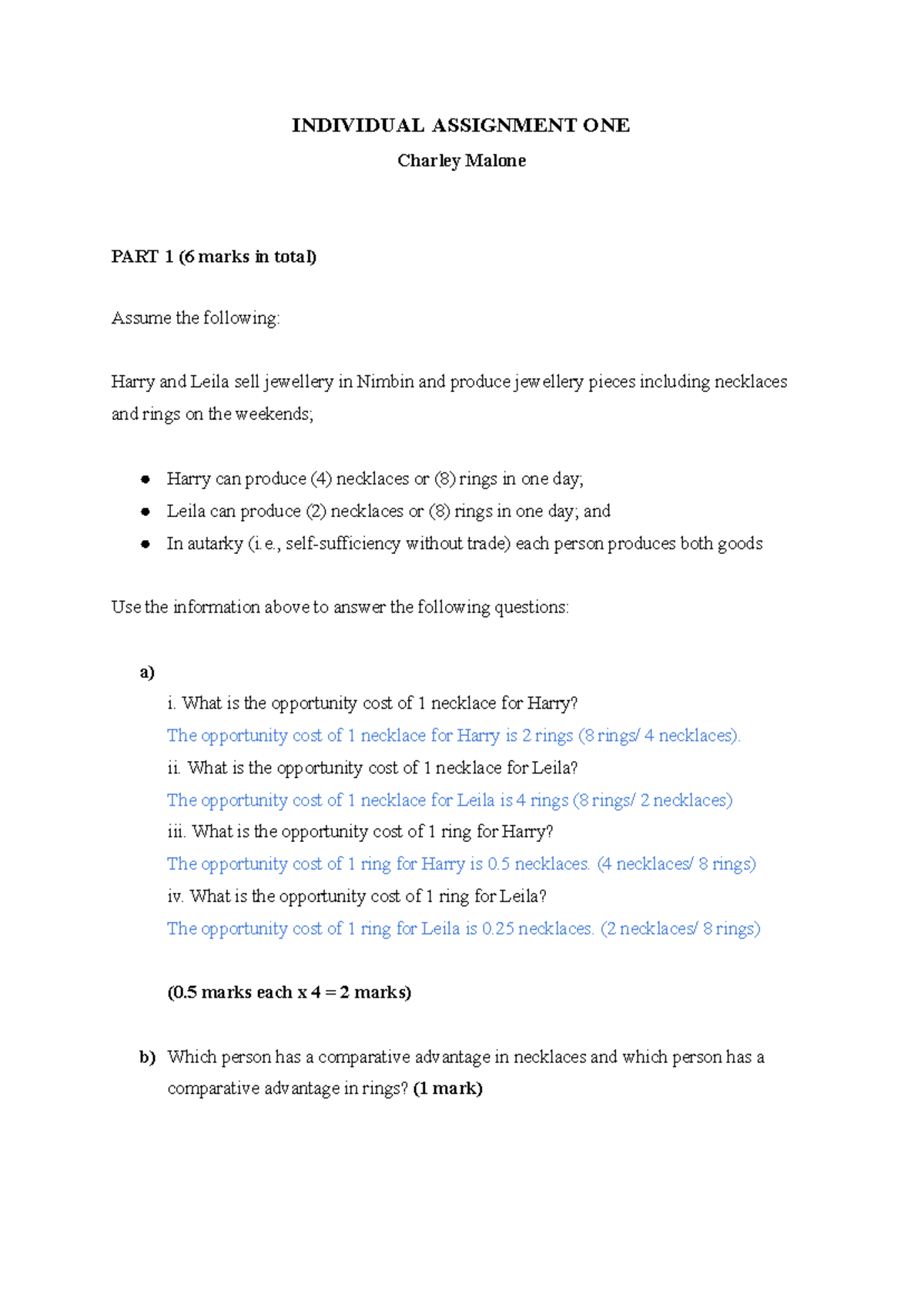 ECF1100 Individual Assignment 1 - INDIVIDUAL ASSIGNMENT ONE Charley ...