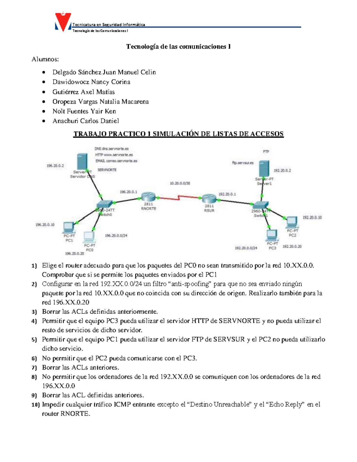 Grupo 6 Simulación N°1 - ................. - Tecnicatura en Seguridad ...