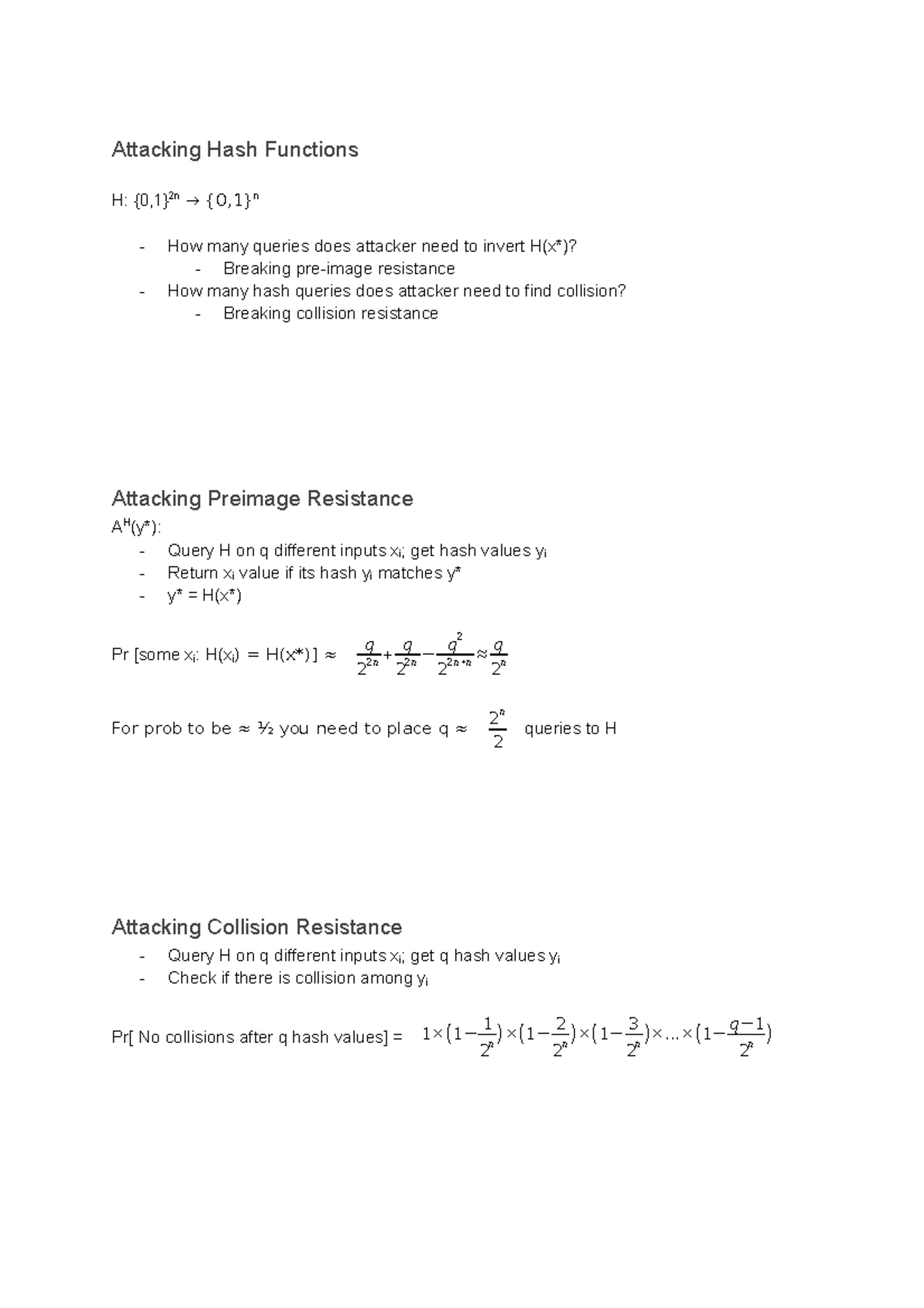 211022 Lecture 13 Generic Attacks On Hash Functions Attacking