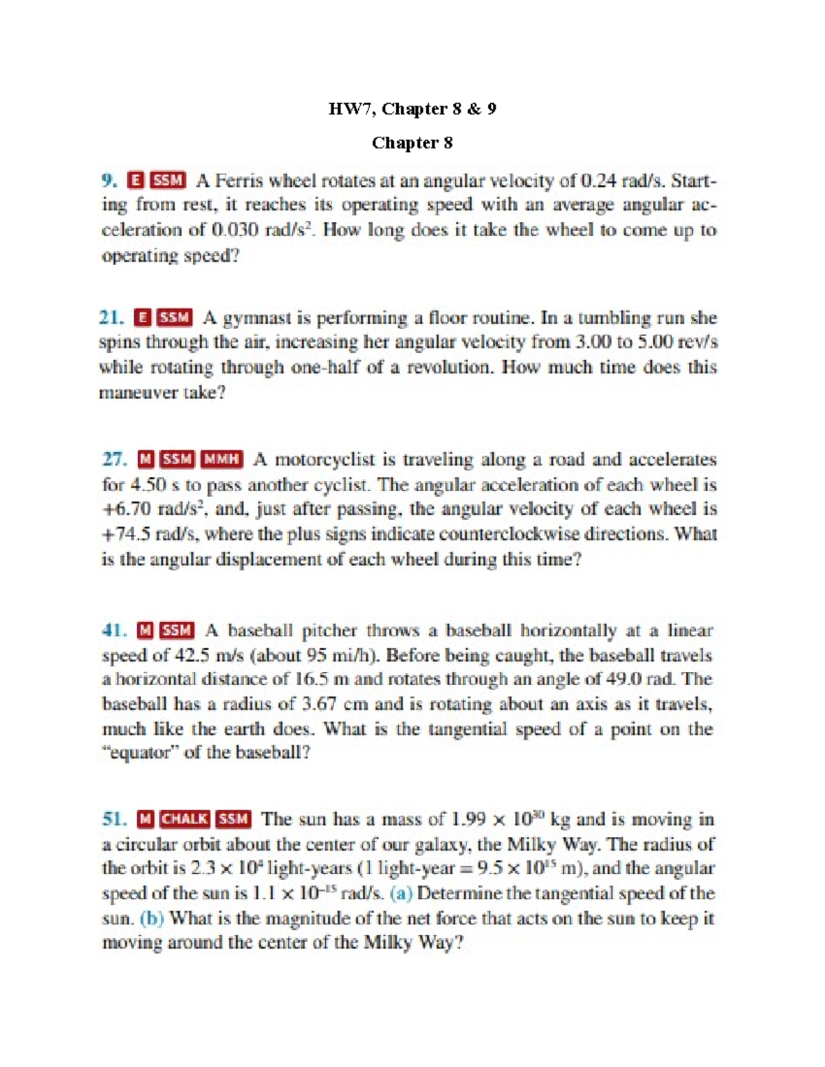 HW7 - hw7 - PHYS2010 - HW7, Chapter 8 & Chapter - Studocu