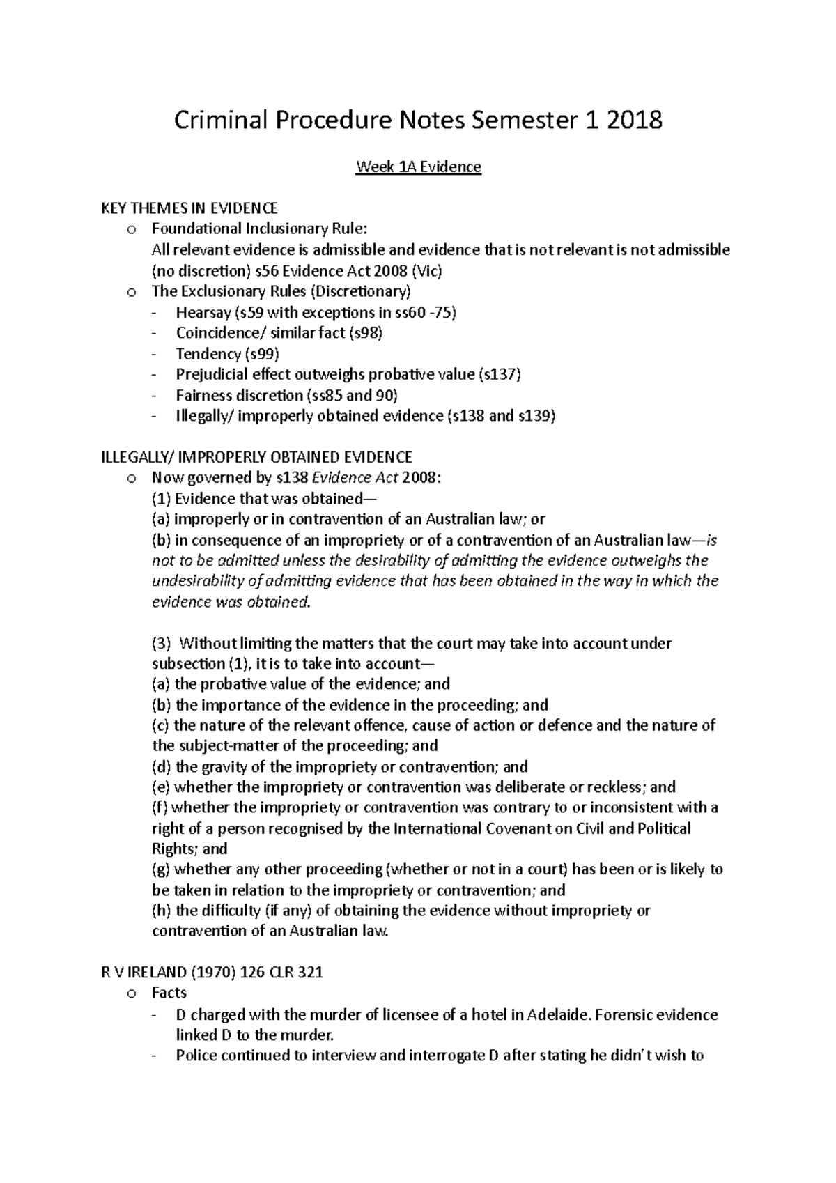 Criminal Procedure Notes - (3) Without limiting the matters that the ...