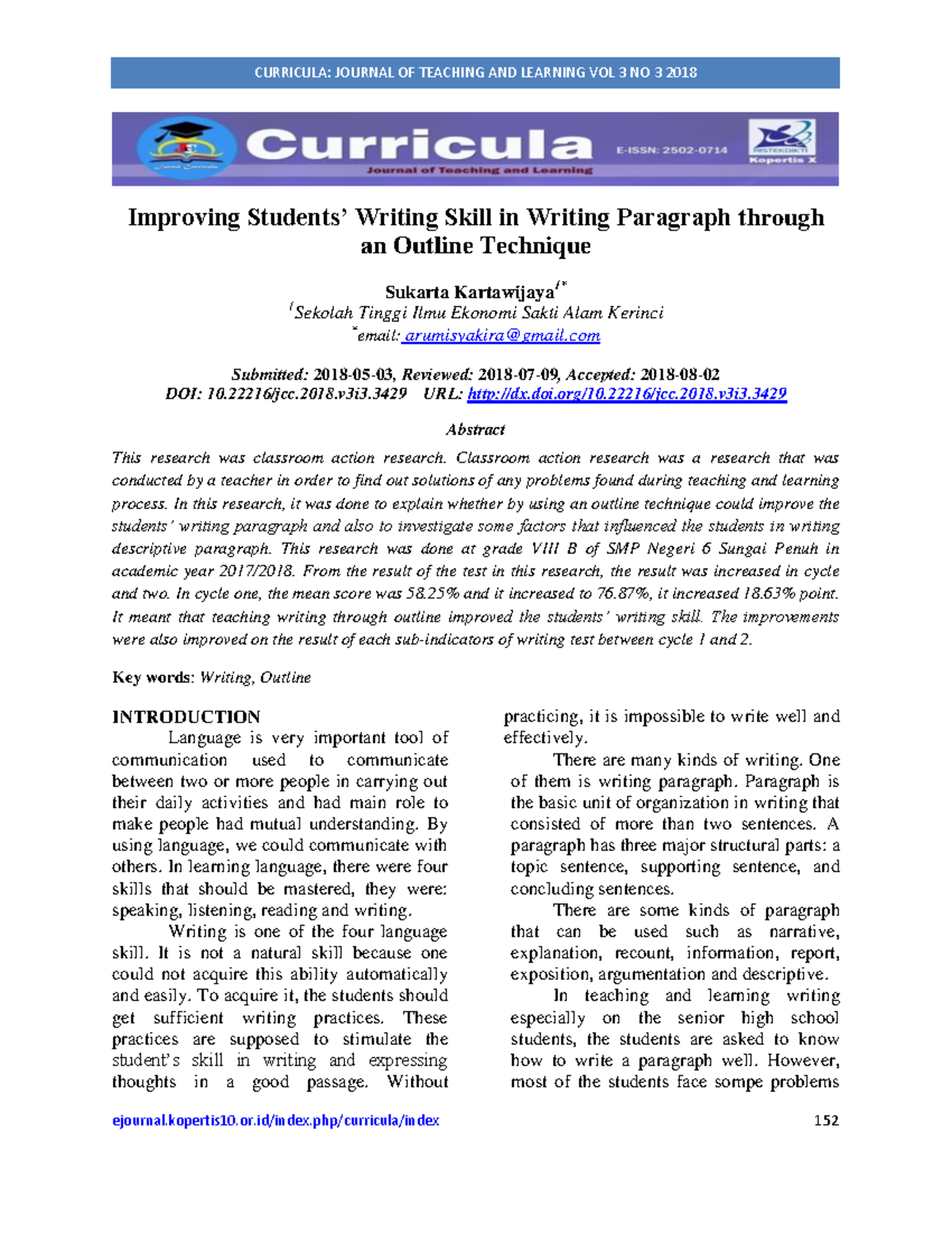 Improving Students’ Writing Skill in Writing Paragraph through an ...