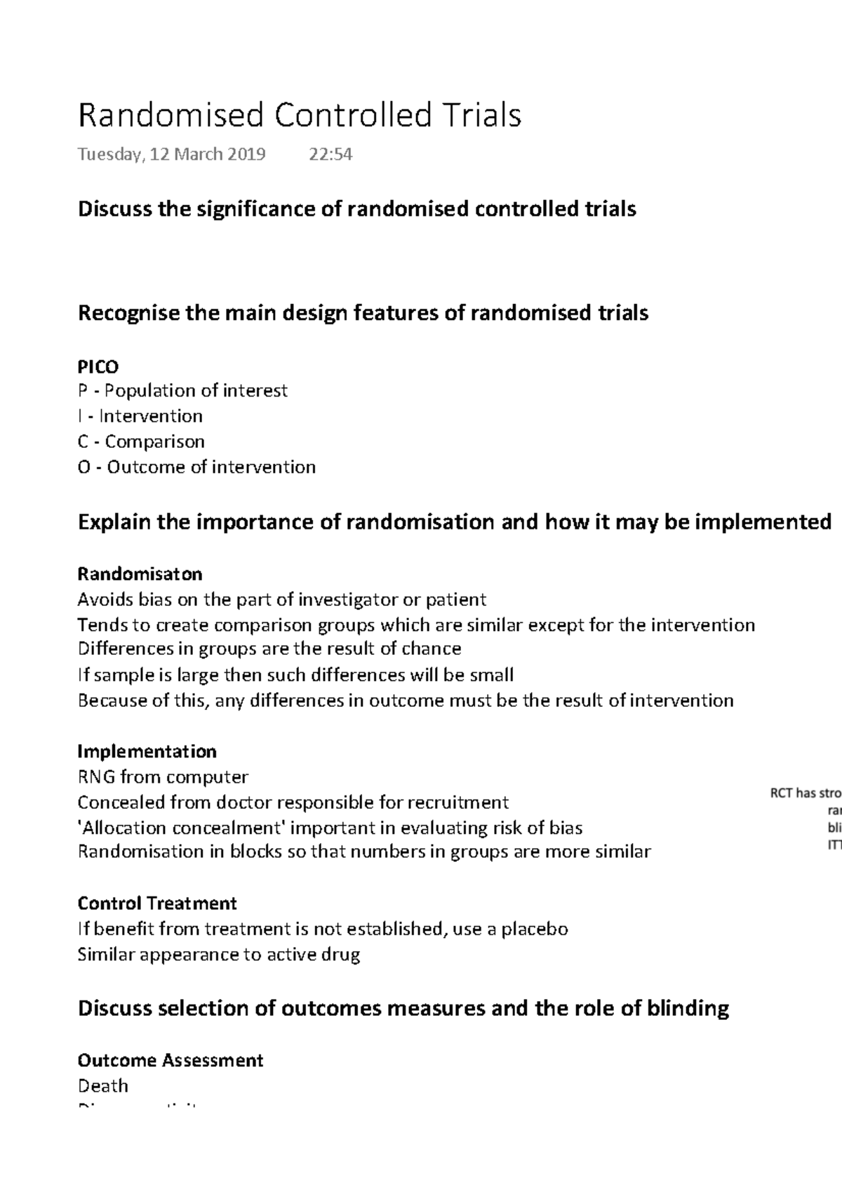 Randomised Controlled Trials - Discuss the significance of randomised ...