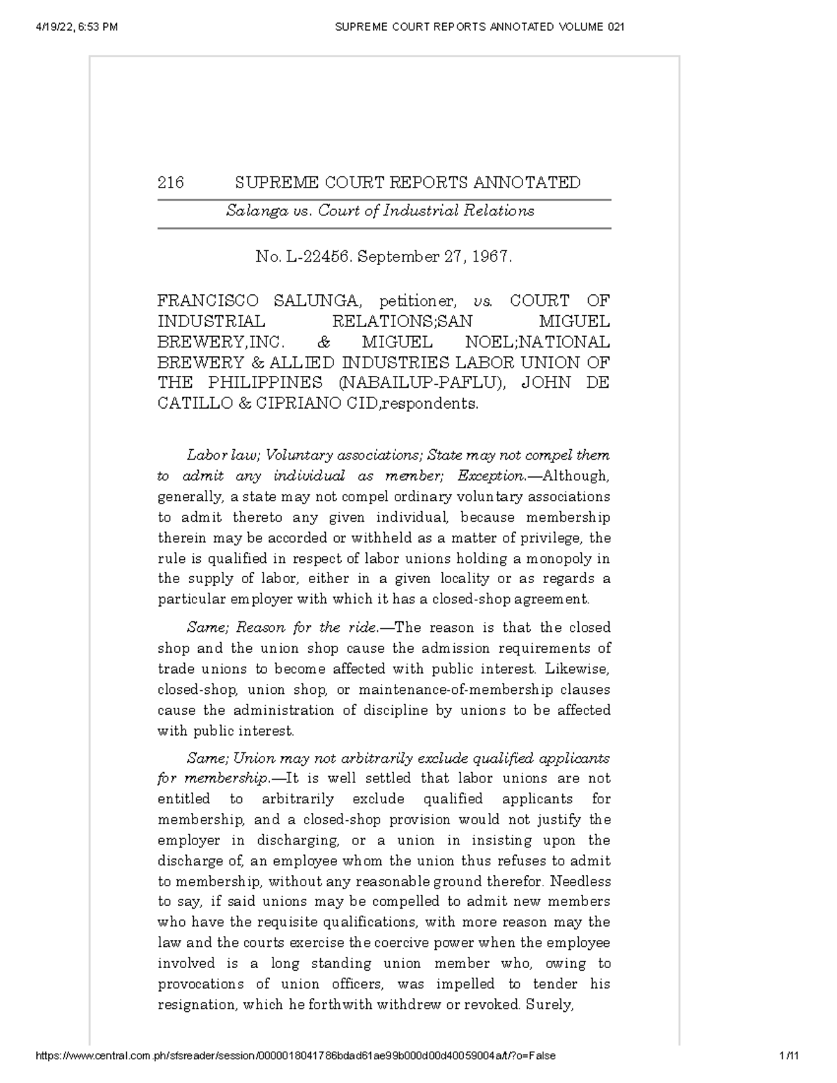 Salunga vs. CIR - escra - 216 SUPREME COURT REPORTS ANNOTATED Salanga ...