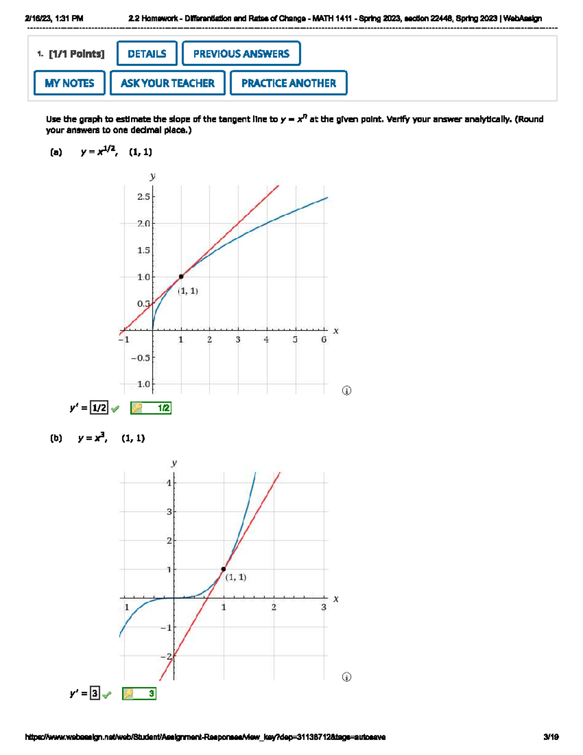 2.2 Homework - Differentiation and Rates of Change - MATH 1411 - Studocu