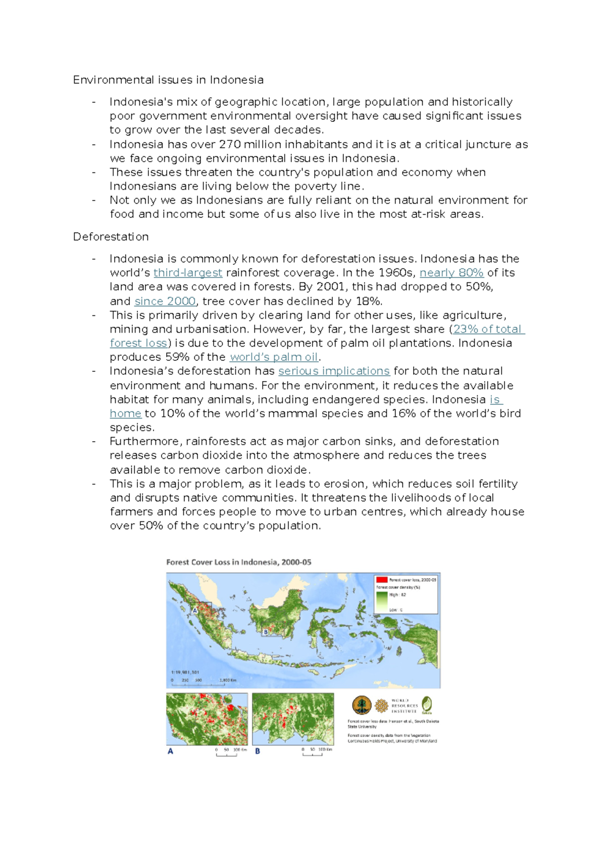 PAD 381 Script - Environmental issues in Indonesia - Indonesia's mix of ...