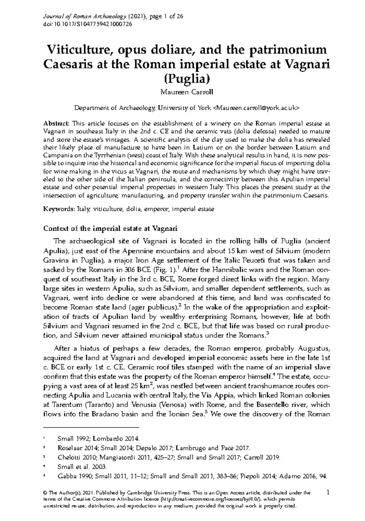 Viticulture opus doliare and the patrimonium caesaris at the roman ...