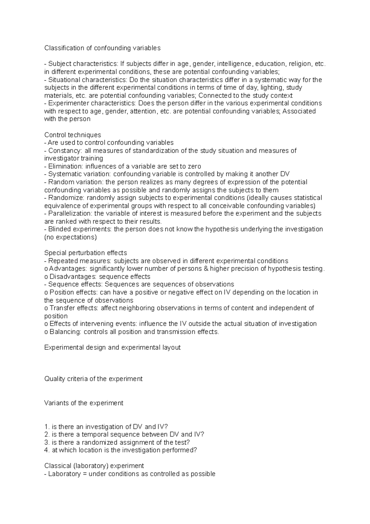 Classification of confounding variables - Classification of confounding ...
