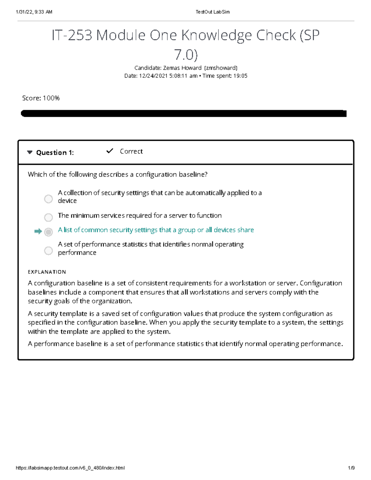 Test Out Module 1Test - This is a description so the engine will pass ...