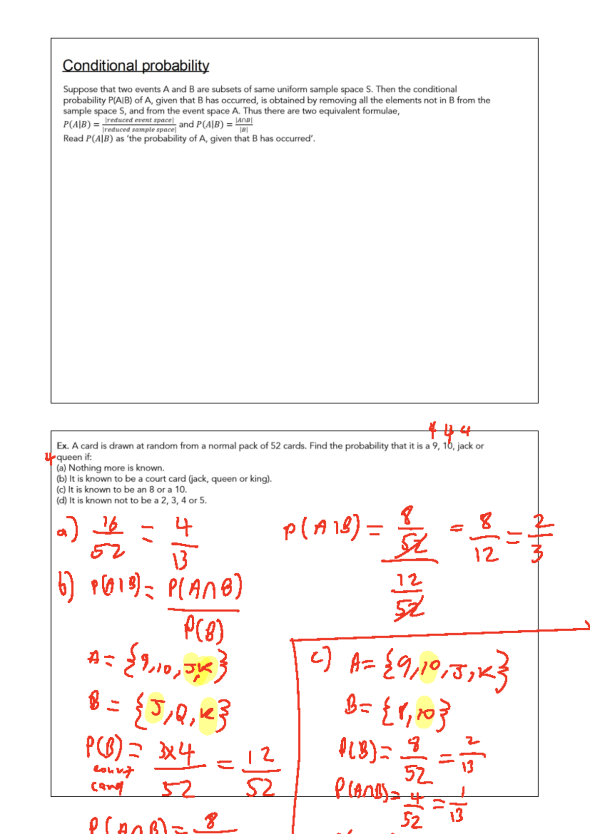 10G Conditional Probability - 444 4 ma f b PAIN A 40 14 911051K B 5,0 K B 8, P PLB I Plans pm ...