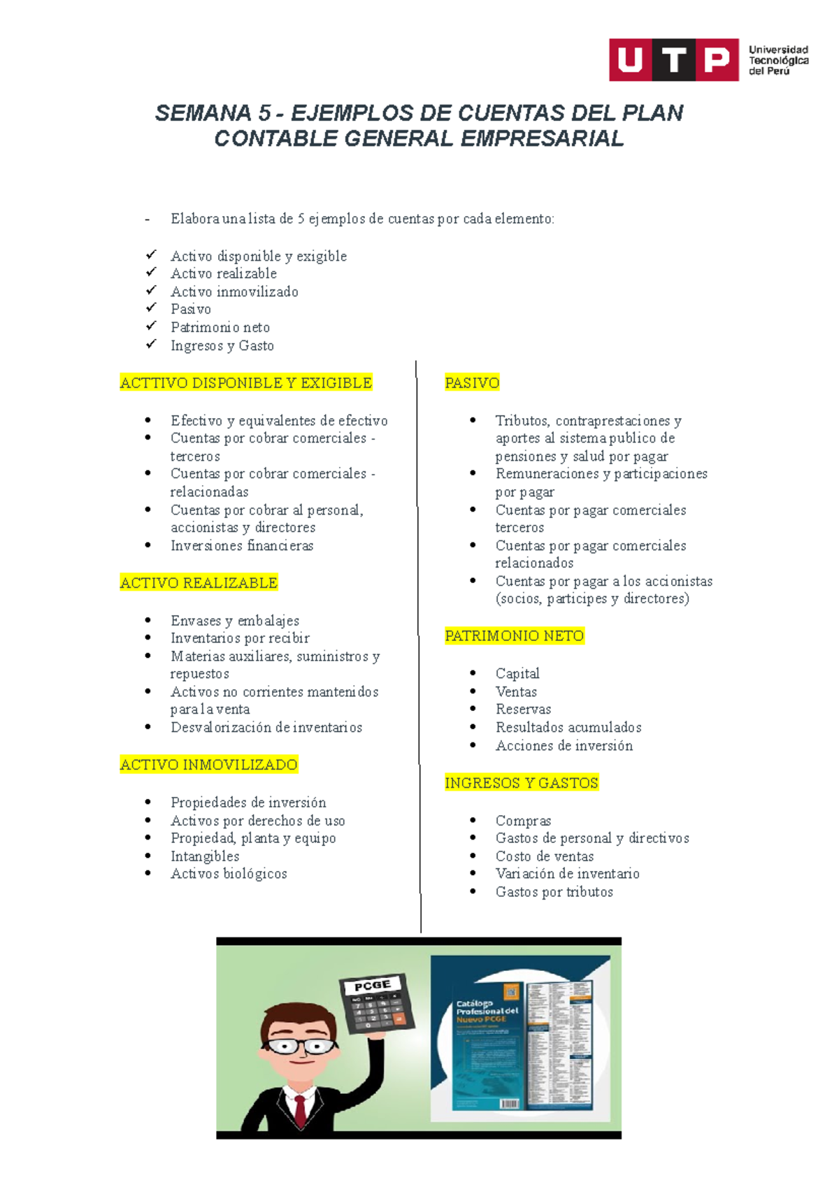 SEMANA 5 - EJEMPLOS DE CUENTAS DEL PLAN CONTABLE GENERAL EMPRESARIAL ...