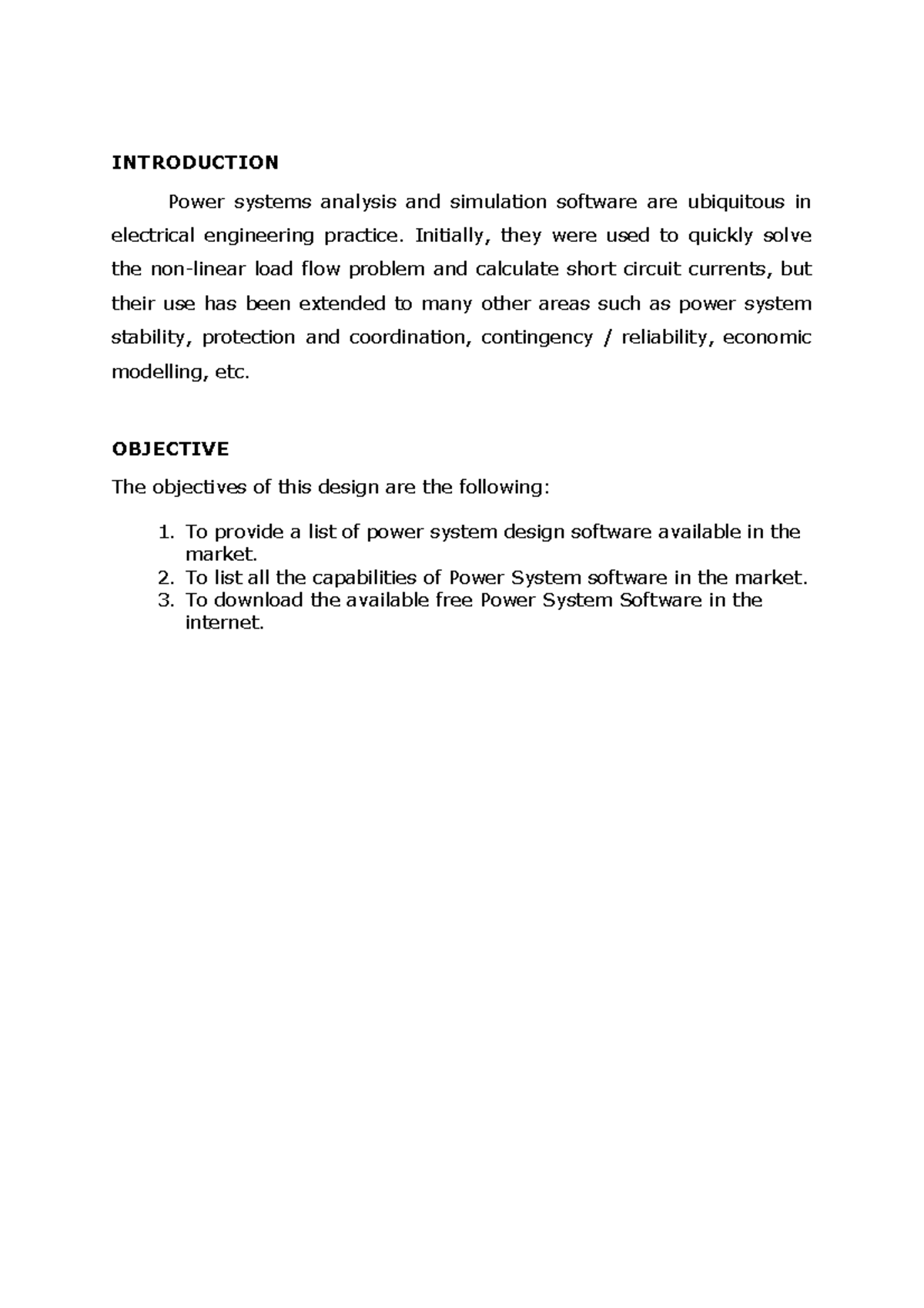 Power System Software - INTRODUCTION Power systems analysis and ...