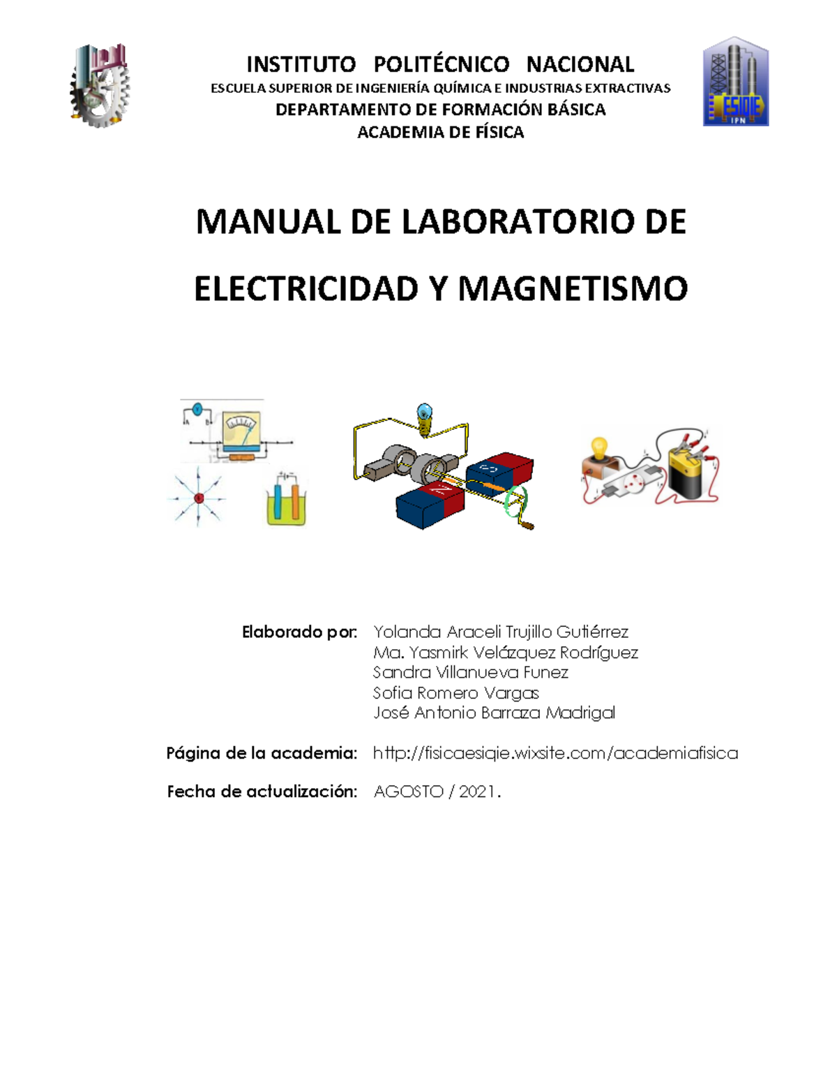 Practica 1 electricidad y magnetismo - ESCUELA SUPERIOR DE INGENIERÍA QUÍMICA E INDUSTRIAS - Studocu