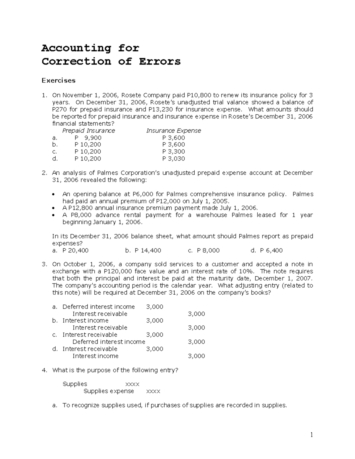 Audit to Correction of Errors for Accountancy - Accounting for ...