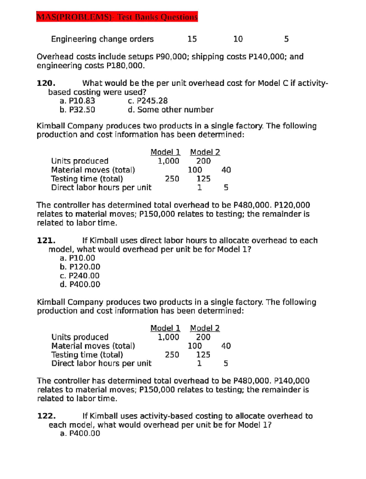 ACC837 295 - Ghjj - MAS(PROBLEMS) Test Banks Questions Engineering ...