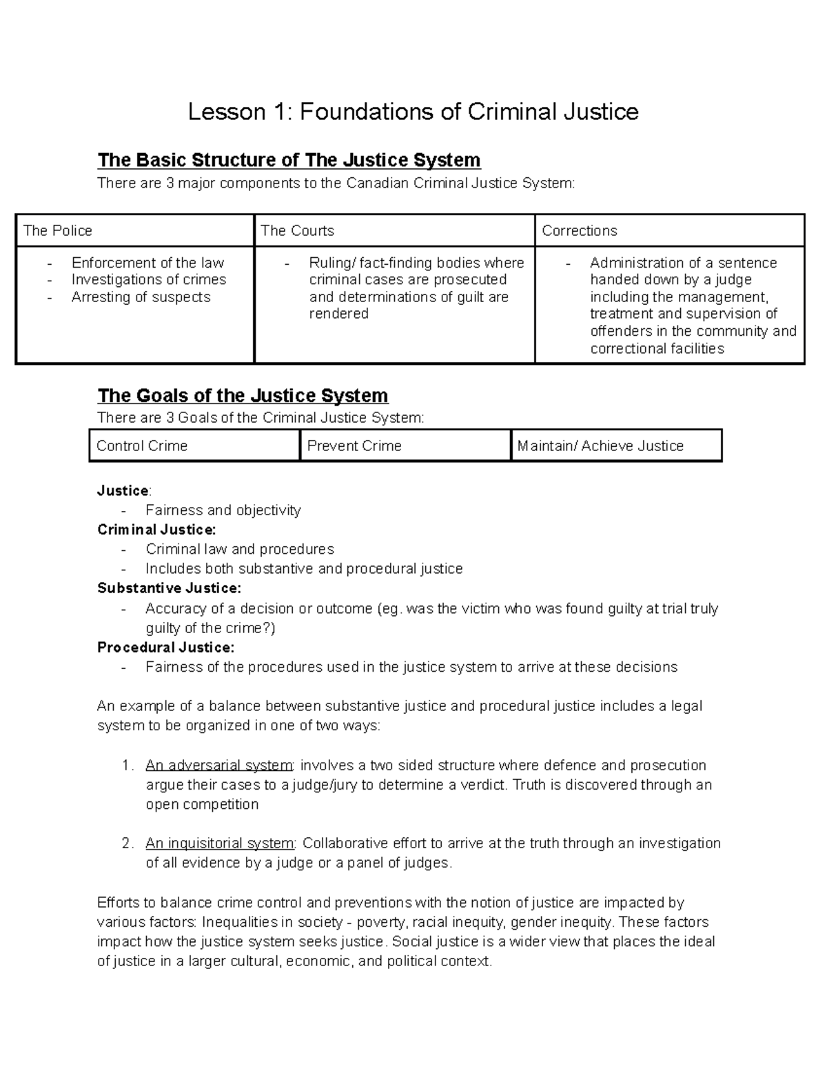 Lesson 1 Foundations of Criminal Justice - Lesson 1: Foundations of ...