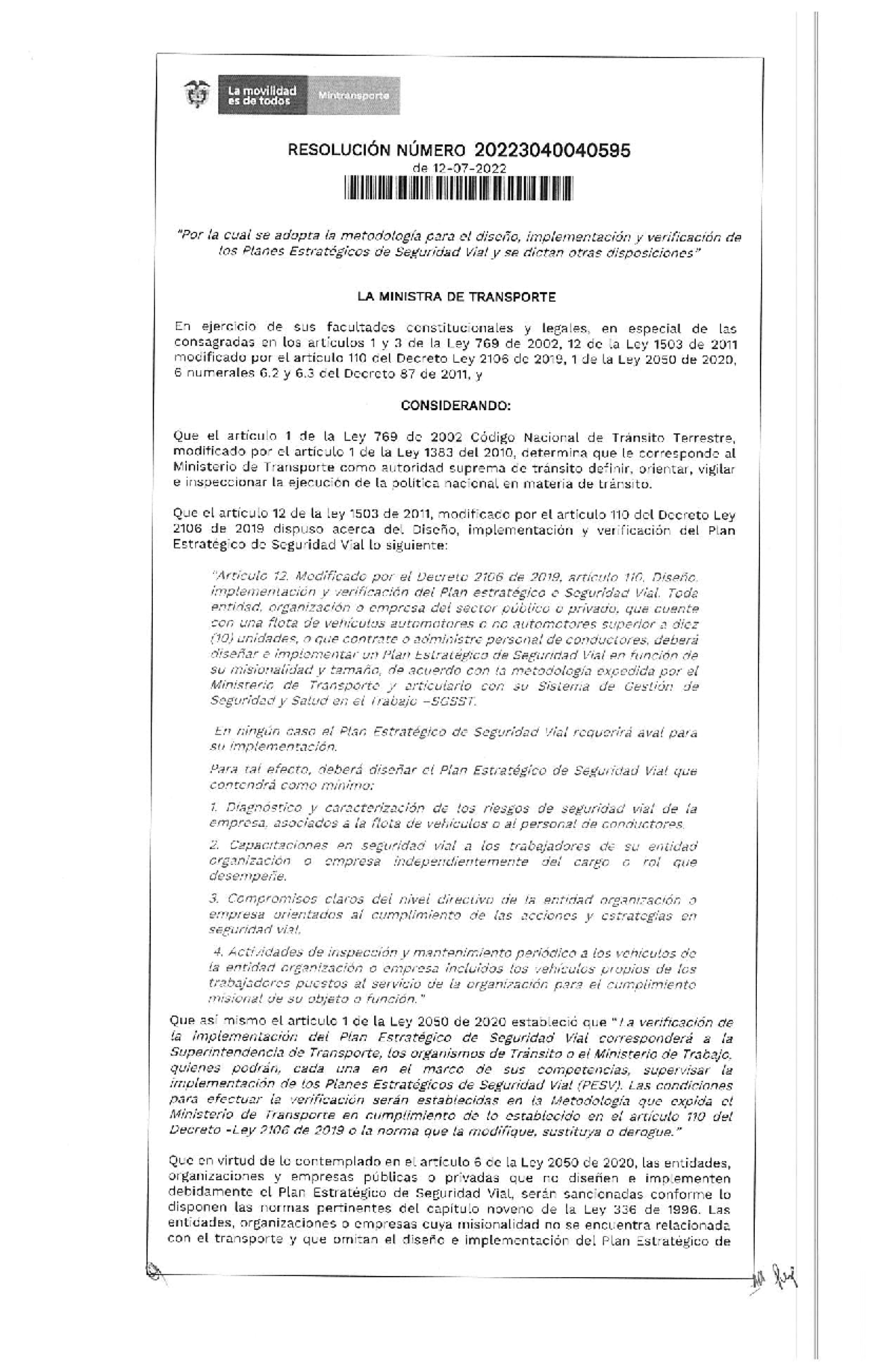 R 20223040040595 - Seguridad Vial - Studocu