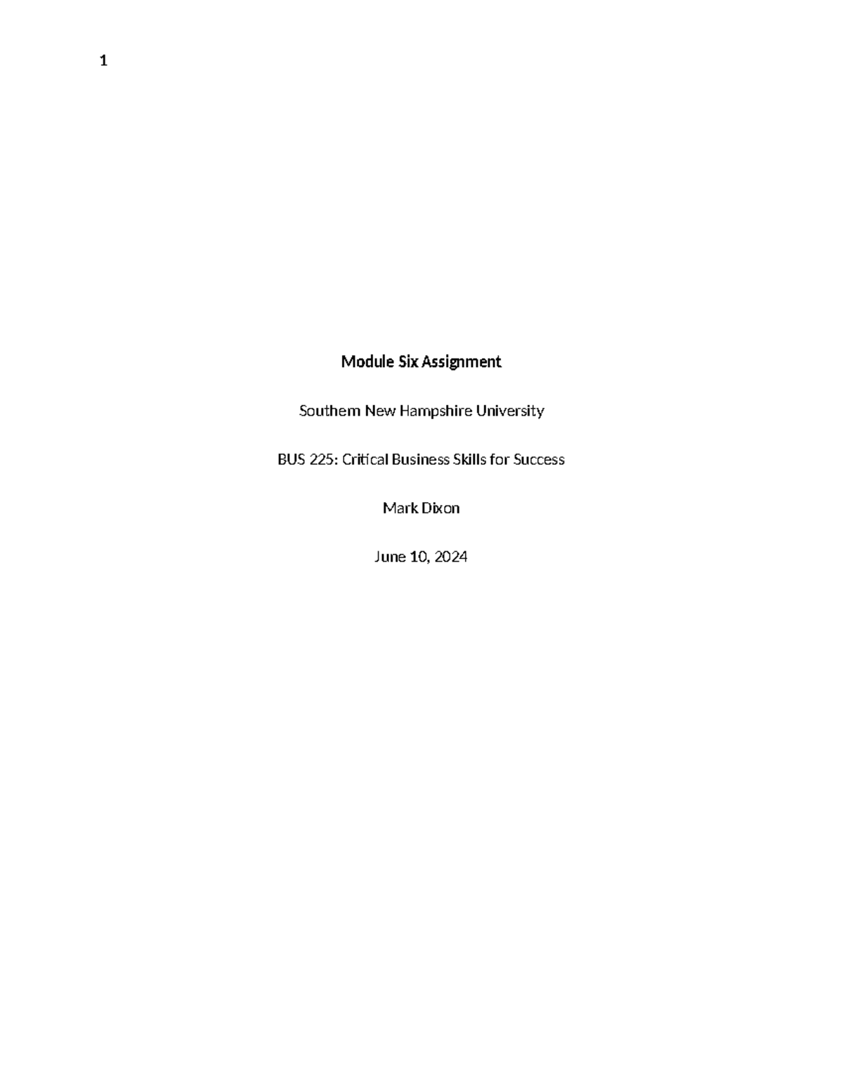 Module Six Assignment: Stakeholder's Summary Report (Received A ...