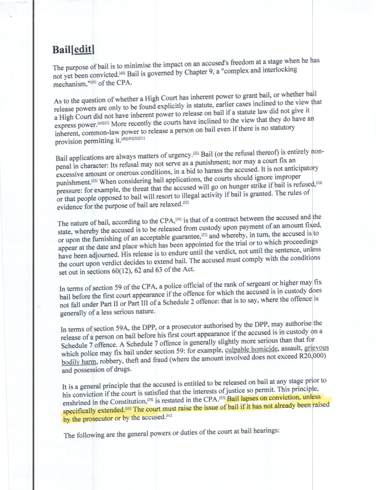 14. Note on Bail-EXAMPLE OF THE STRUCTURE OF AN EX TEMPORE BAIL ...