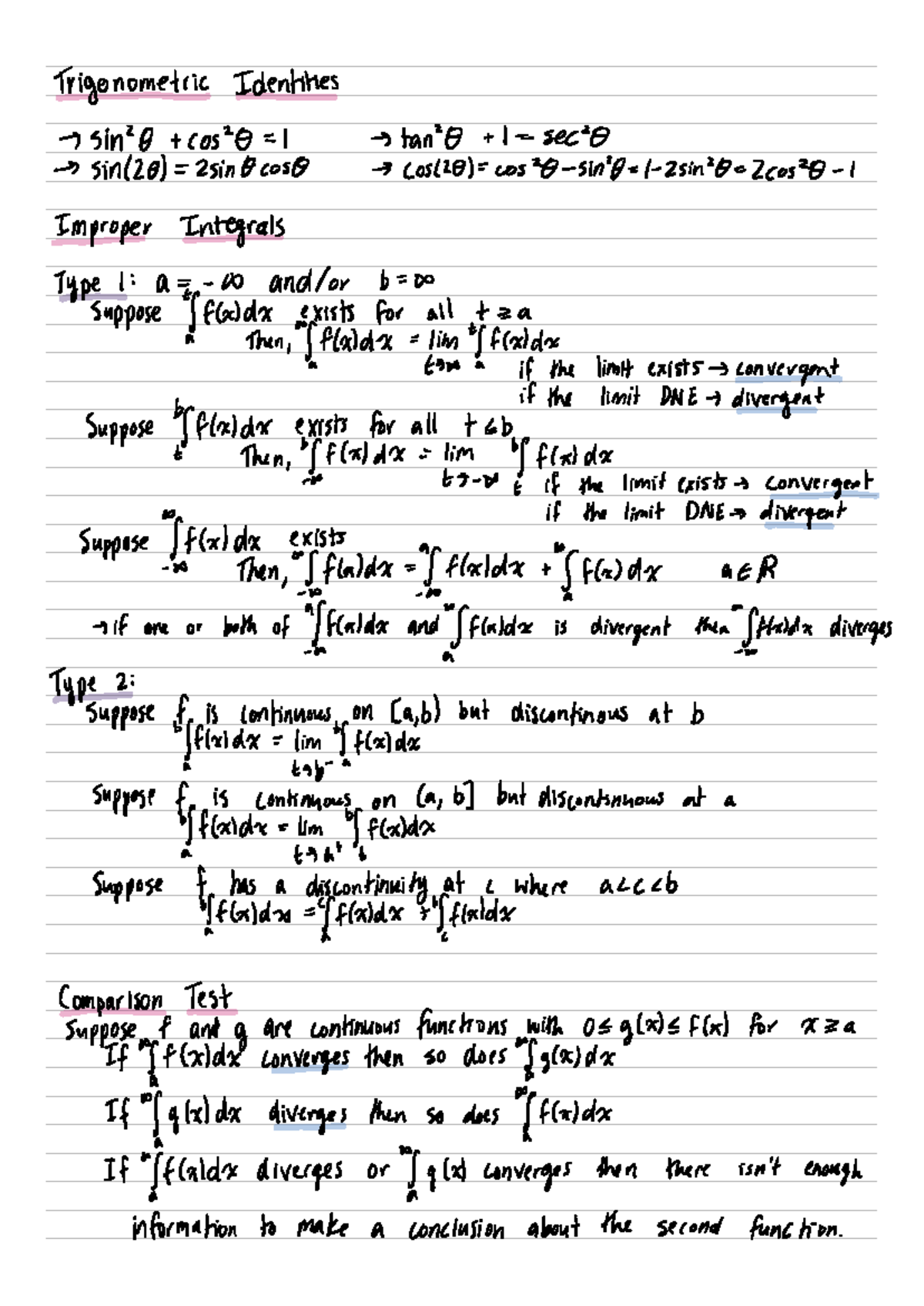 Important Formulas & Definitions for Calculus 2 - MAT1322 - Studocu