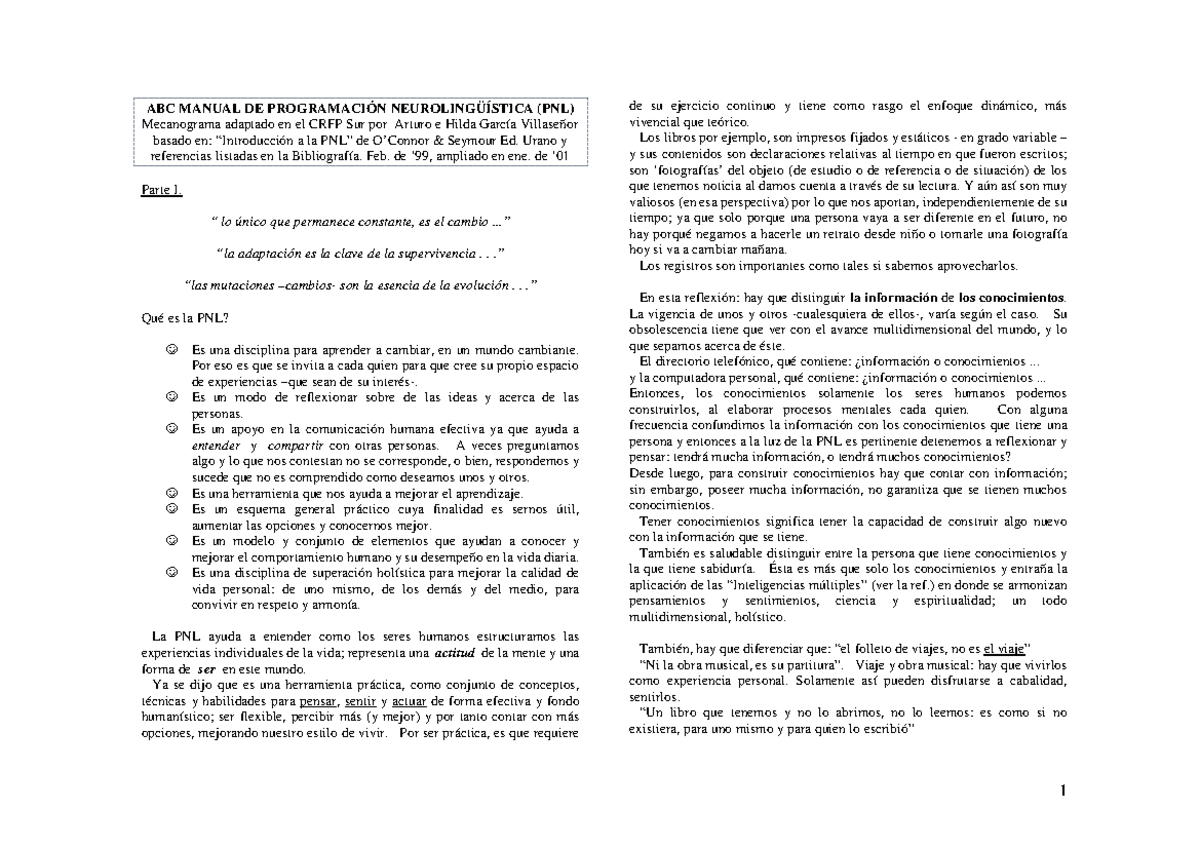 ABC Manual DE Programacion Neurolinguist - ABC MANUAL DE PROGRAMACIÓN ...