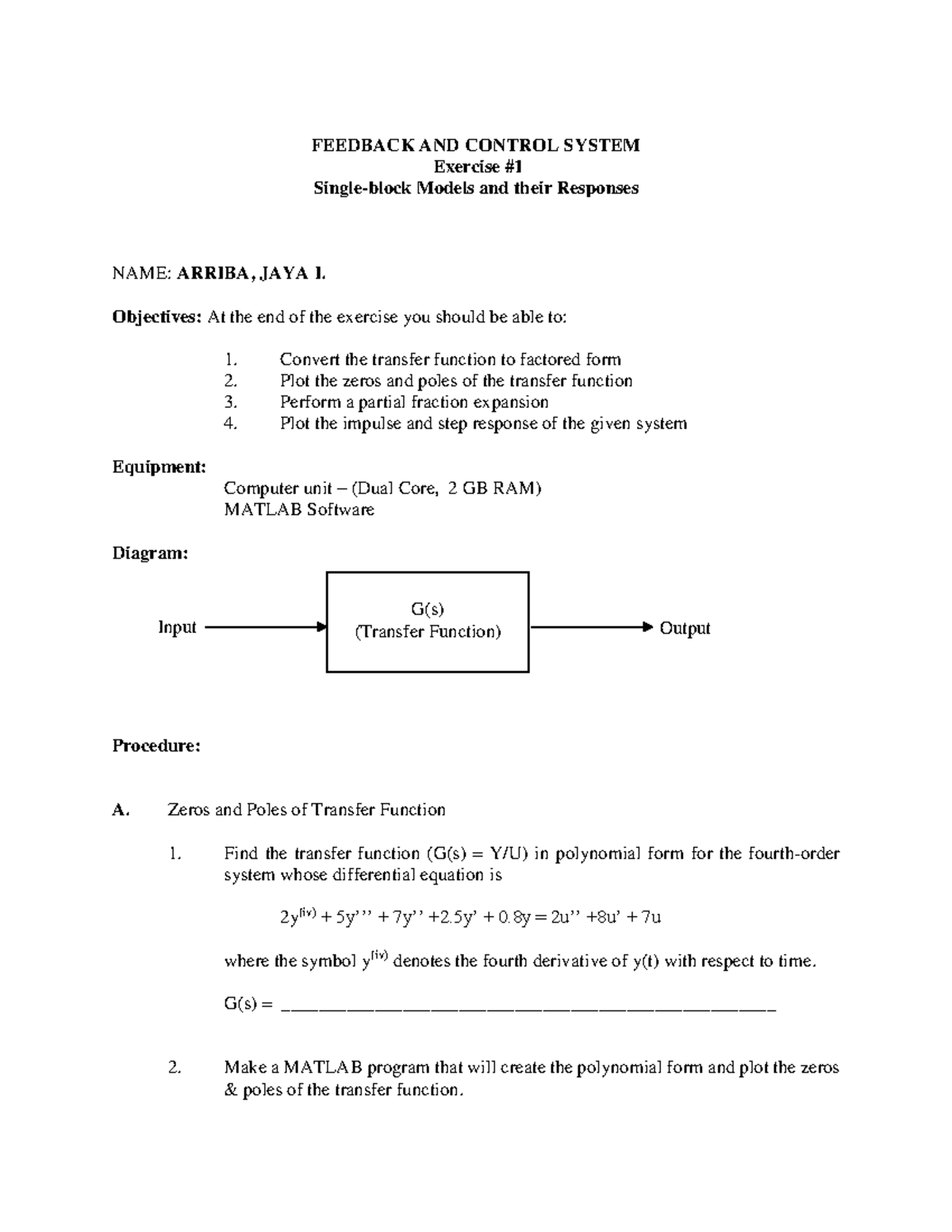 Arriba Lab1 Computer Programming Gs Input Transfer Function