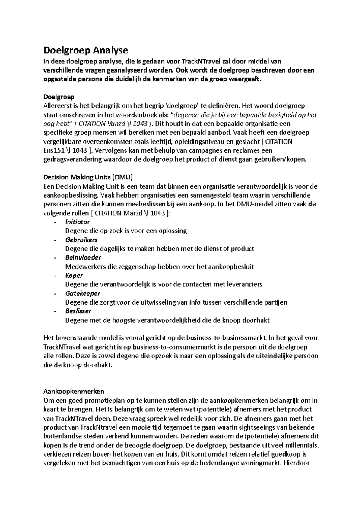 Doelgroep Analyse - Cijfer: 6,0 - Doelgroep Analyse In deze doelgroep ...