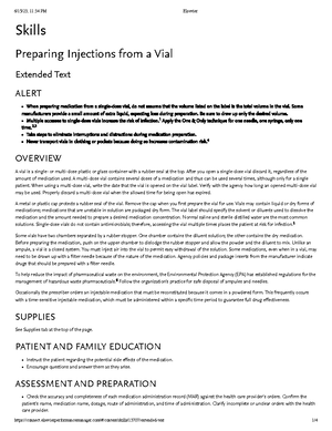 Clinical Skills Adminstering intradermal injections - Skills ...