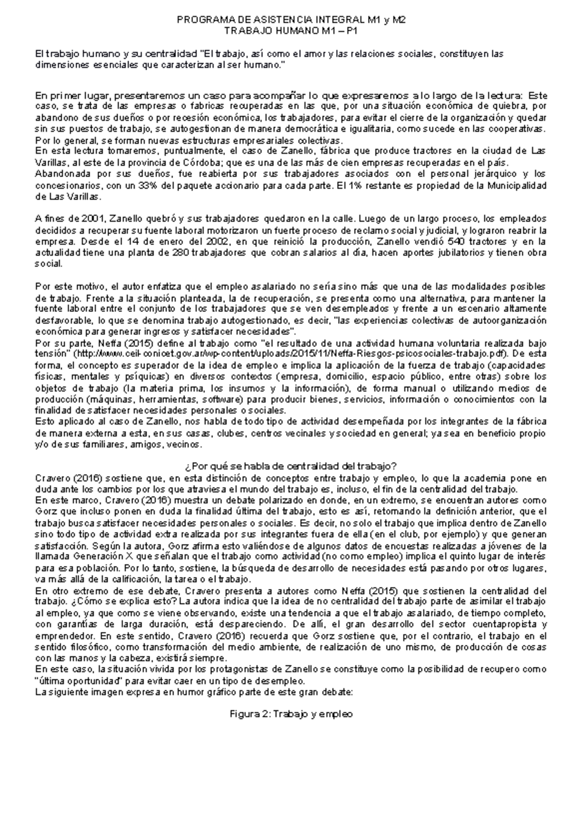 P. Asistencia Integral - Resumen M1 y M2 - PROGRAMA DE ASISTENCIA INTEGRAL M1 y M TRABAJO HUMANO ...